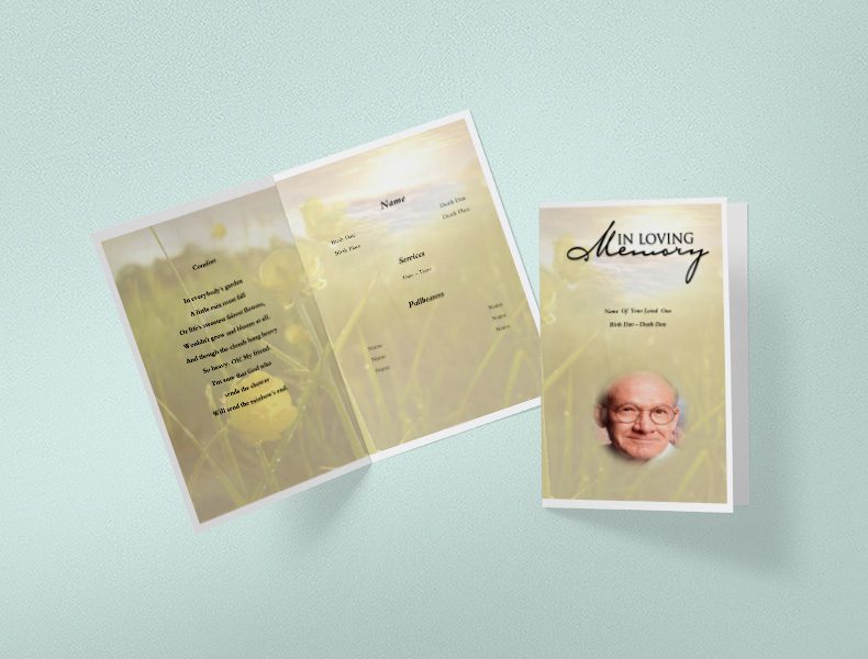 Brown View Funeral Program Word Template | QuickFuneral LLC