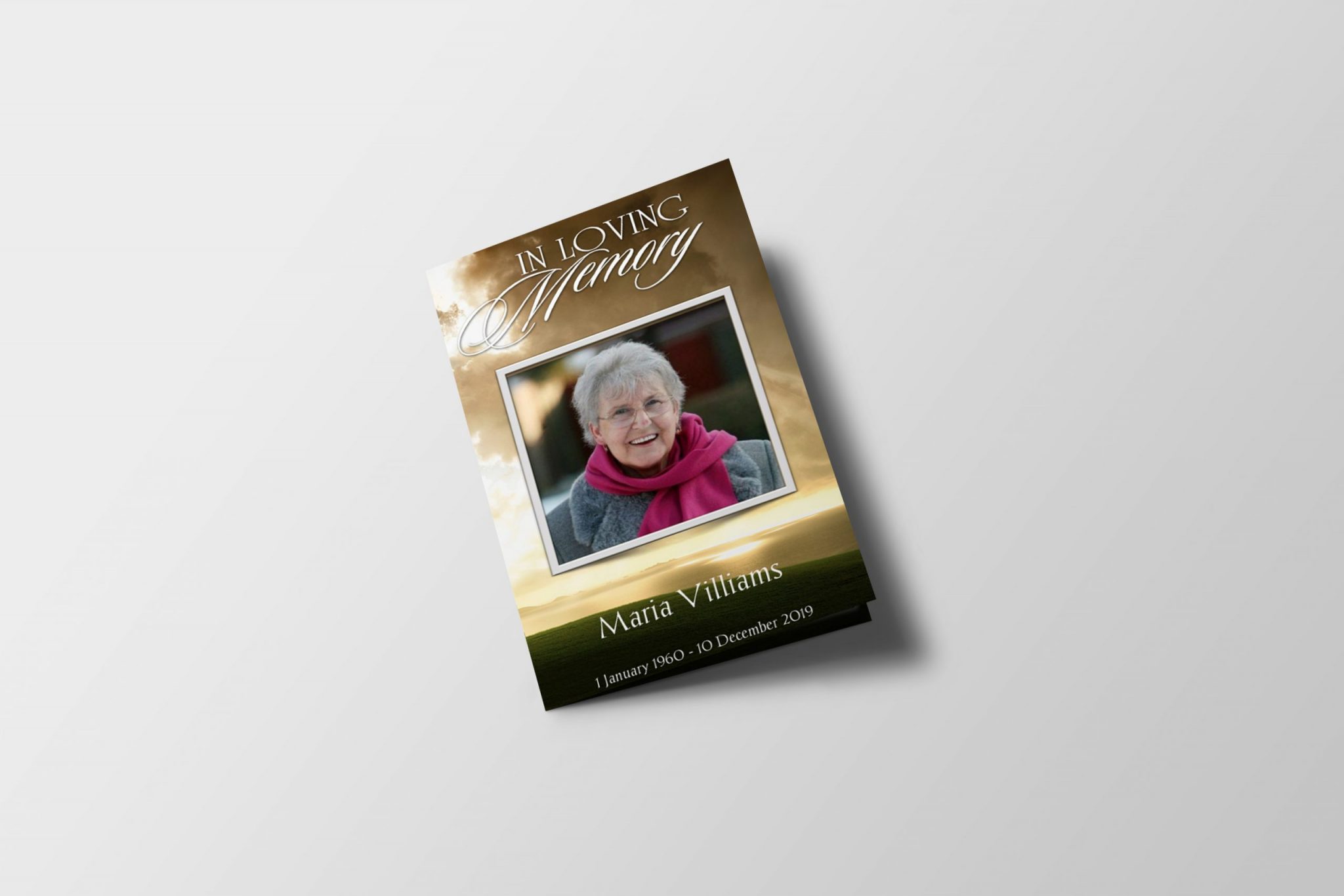 Dark Cloud Funeral Program Word Template | QuickFuneral LLC