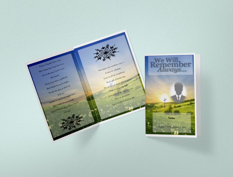 Pink Lack Funeral Program Word Template | QuickFuneral LLC