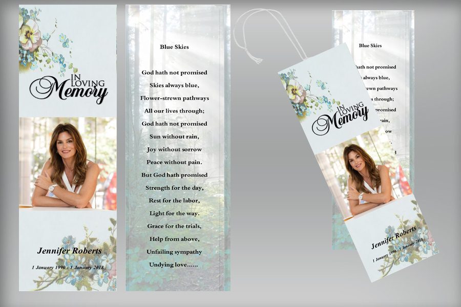 Funeral Bookmark Template Printable Word Searches